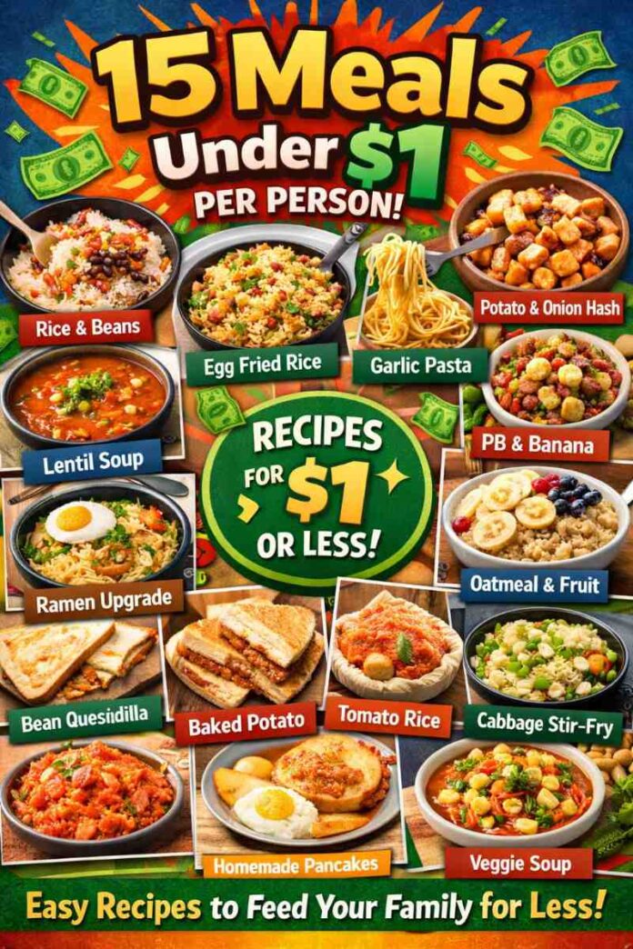 15 Meals You Can Make for Under $1 Per Person With Exact Portions and ...