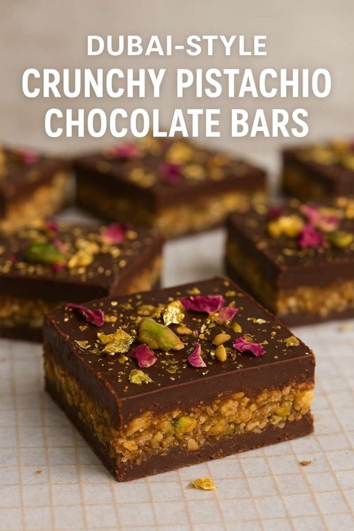 Dubai-Style Crunchy Pistachio Chocolate Bars